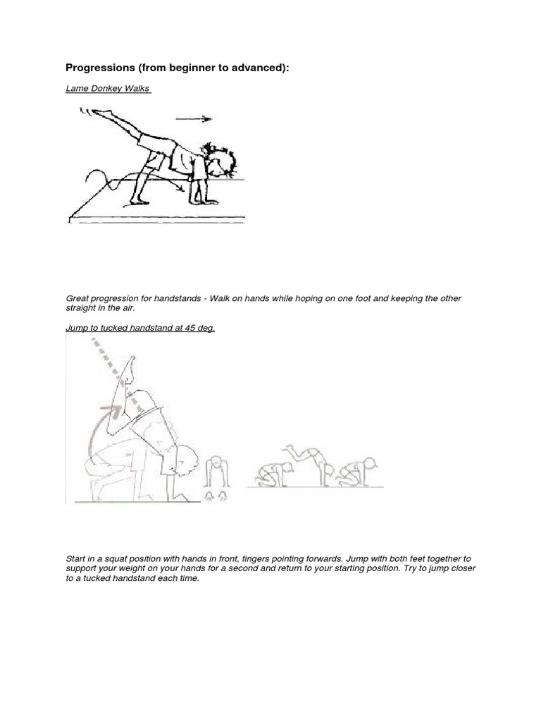 Handstand Progression | PDF | Sports | Leisure