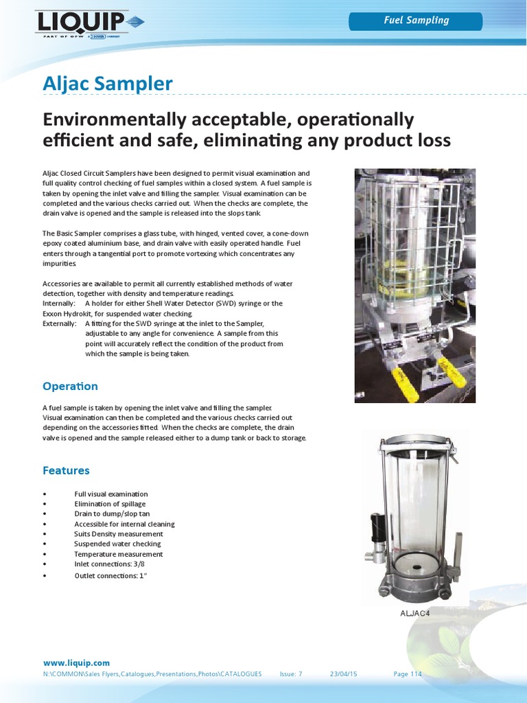 Aljac Sampler: Environmentally Acceptable, Operationally Efficient and ...