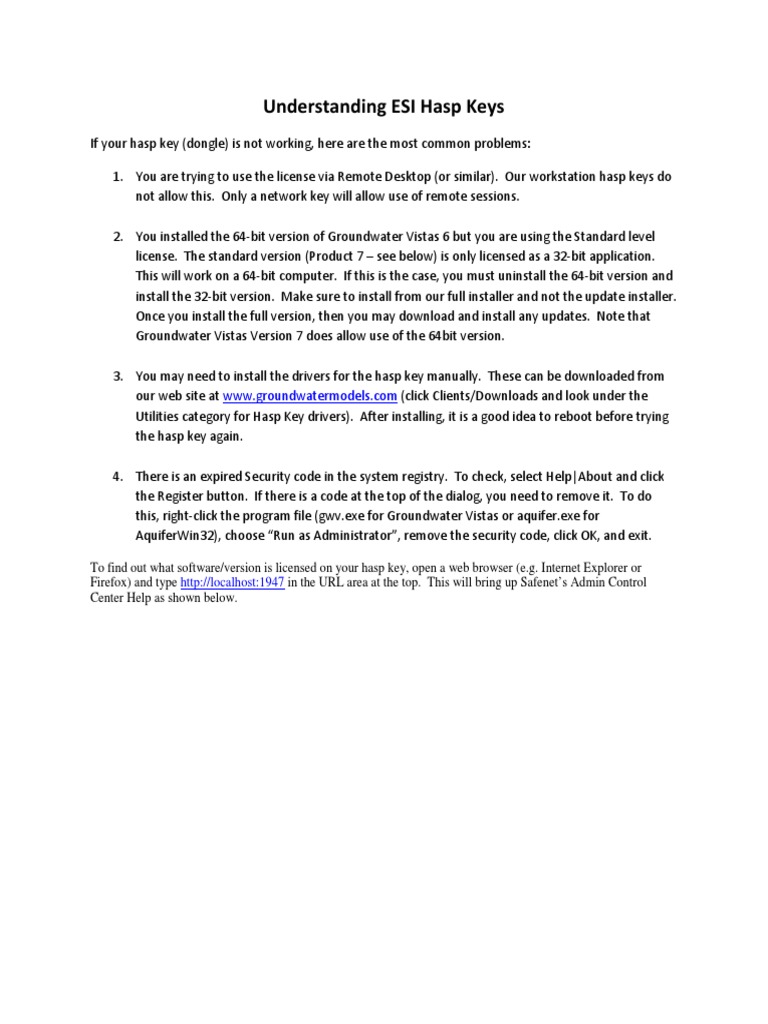 Understanding ESI Hasp Keys | Download Free PDF | 64 Bit Computing | Installation (Computer ...