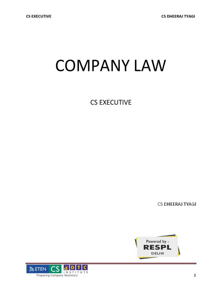 Company Law - Full Book PDF | PDF | Piercing The Corporate Veil ...
