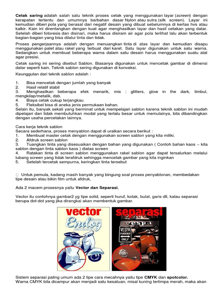Cetak Saring Sablon | PDF