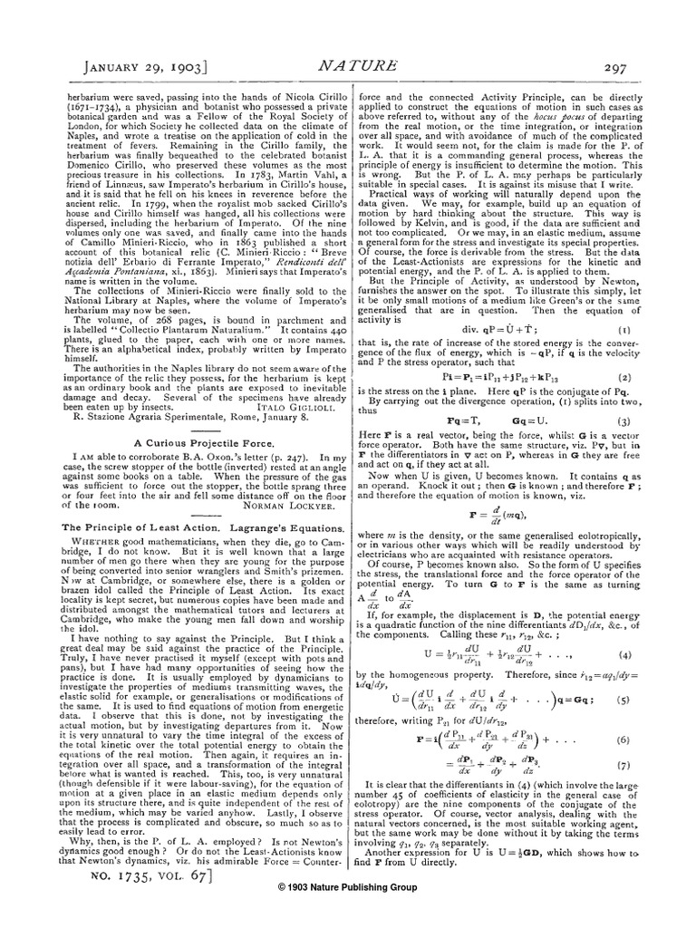 Principle of Least Action | PDF