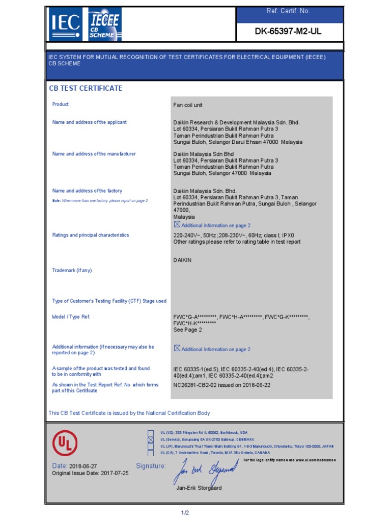 36 CB Test Certificate For Mortor | PDF | Business