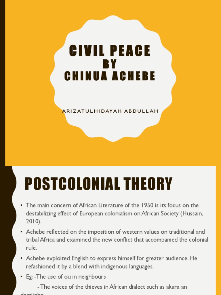 Civil Peace: BY Chinua Achebe | PDF | Colonialism | Unrest