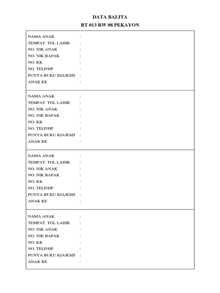 Tabel Data Balita | PDF