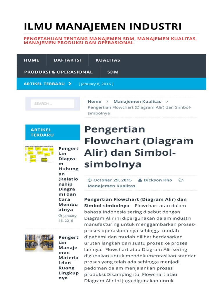 Panduan Flowchart untuk Industri | PDF