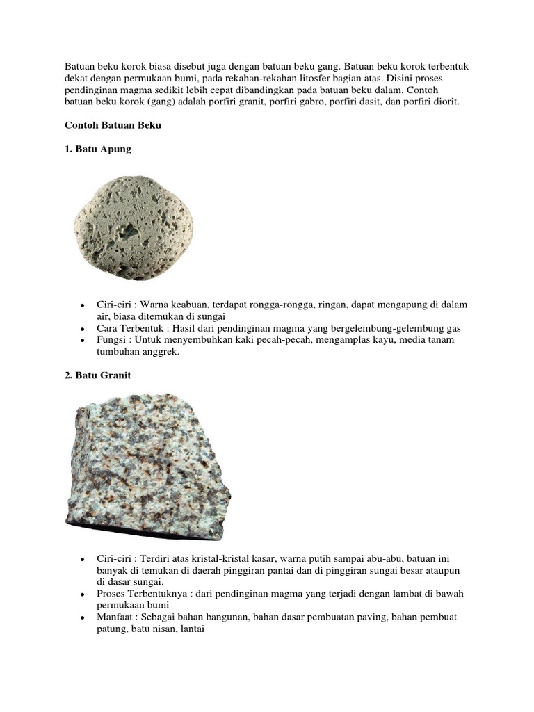 Jenis-jenis Batuan Alam dan Proses Terbentuknya | PDF