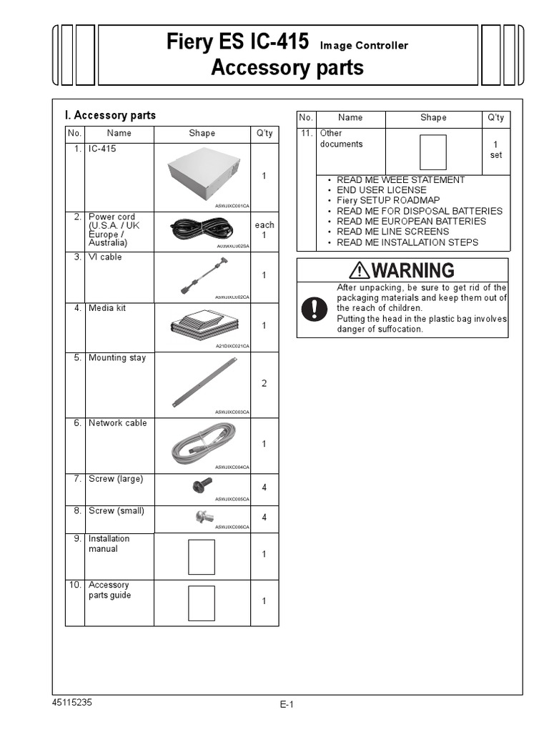 IC-415 V1.0 Accessory Parts E | PDF | Computing