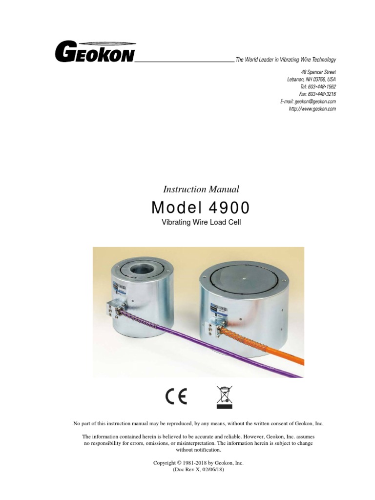 Load Cell Manual | PDF | Electrical Connector | Deep Foundation