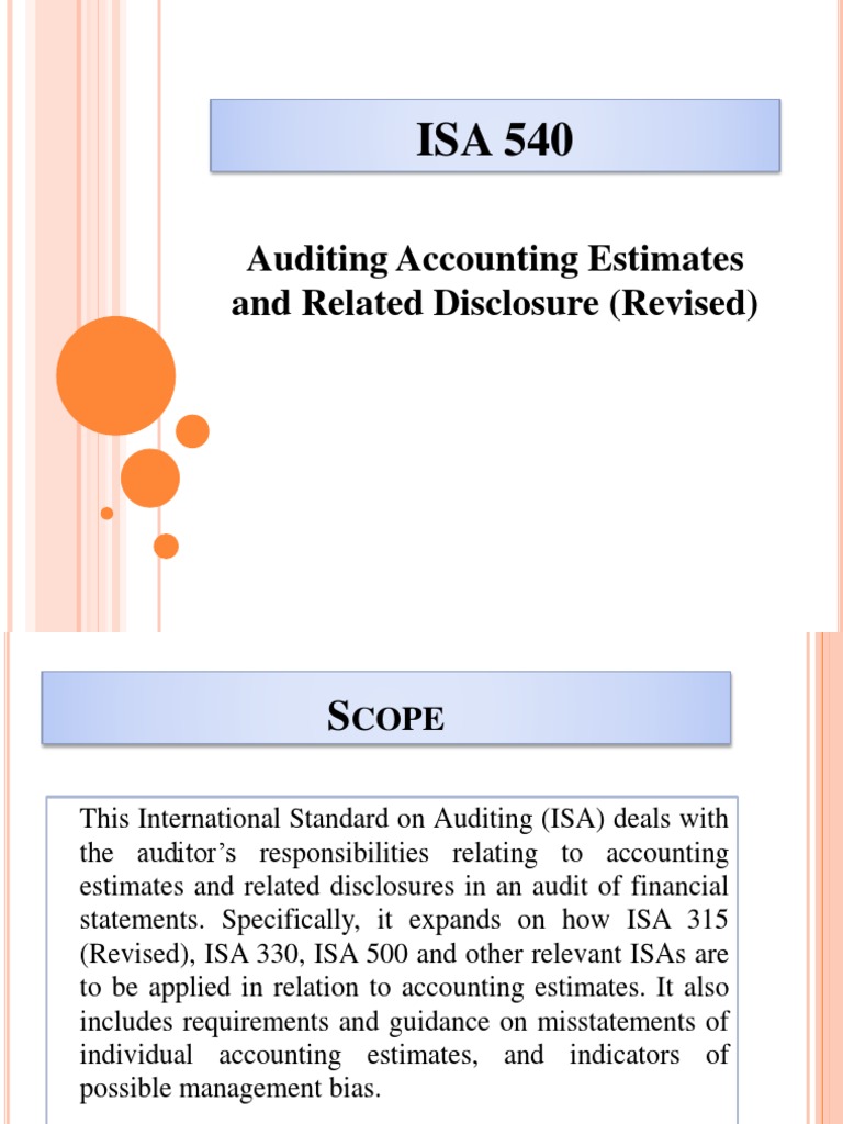 Isa 540 | PDF | Financial Audit | Financial Statement