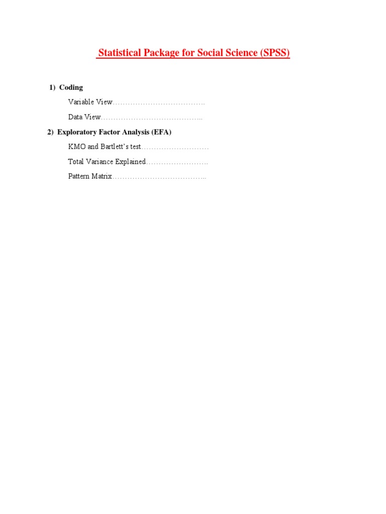 Statistical Package For Social Science Pdf Factor Analysis Variance 5674