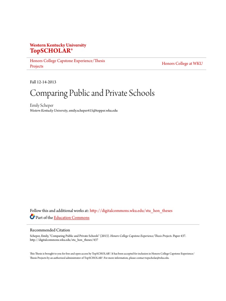 Comparing Public and Private | PDF | Private School | Schools