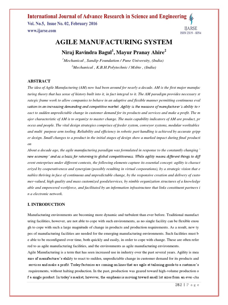 Agile Manufacturing | PDF | Automation | Robot