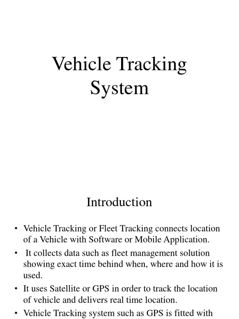 Vehicle Tracking System Overview | PDF | Electronics | Telecommunications