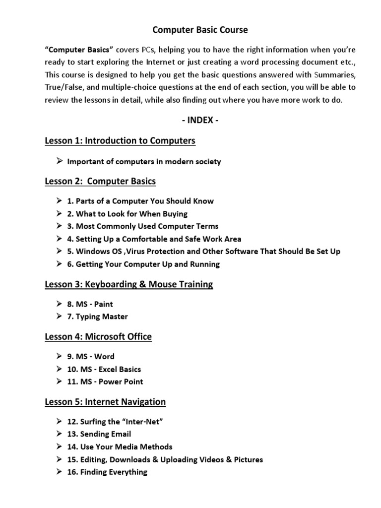 Basic Computer Course | PDF | Personal Computers | Microsoft Power Point