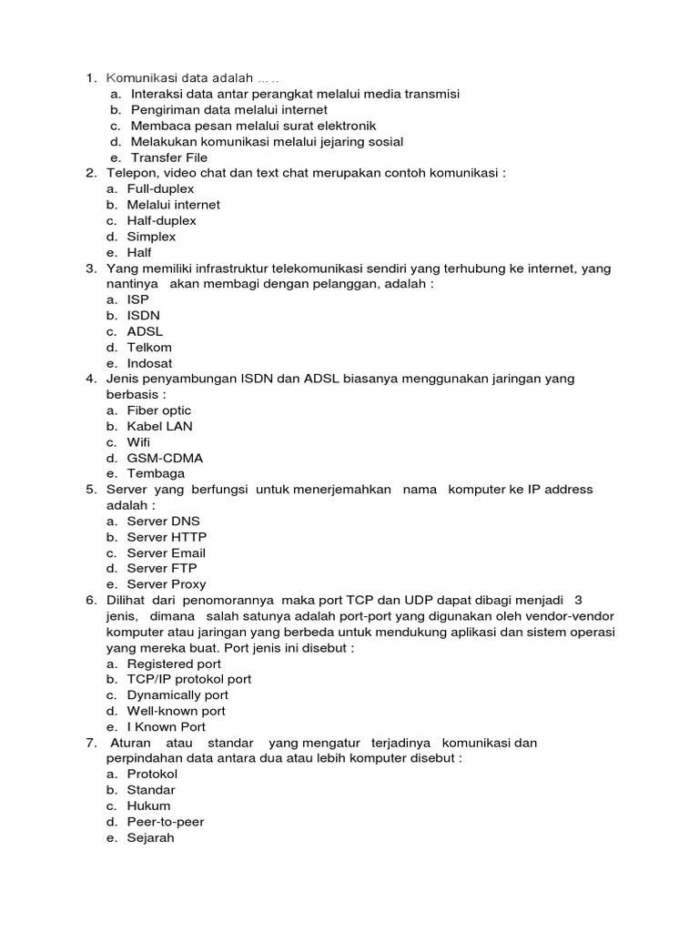 Soal TLJ Kelas 11 | PDF