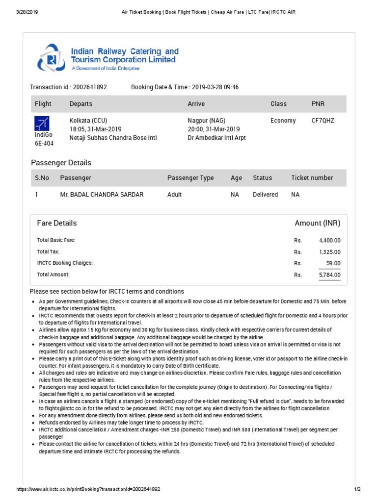 Flight Ticket Badal Sir | PDF | Airlines | Aviation