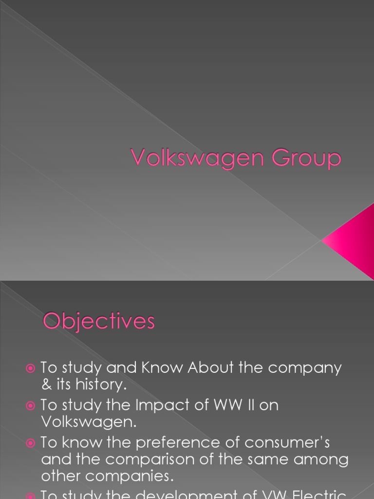 Volkswagen Group: History and Objectives | PDF | Volkswagen Group ...
