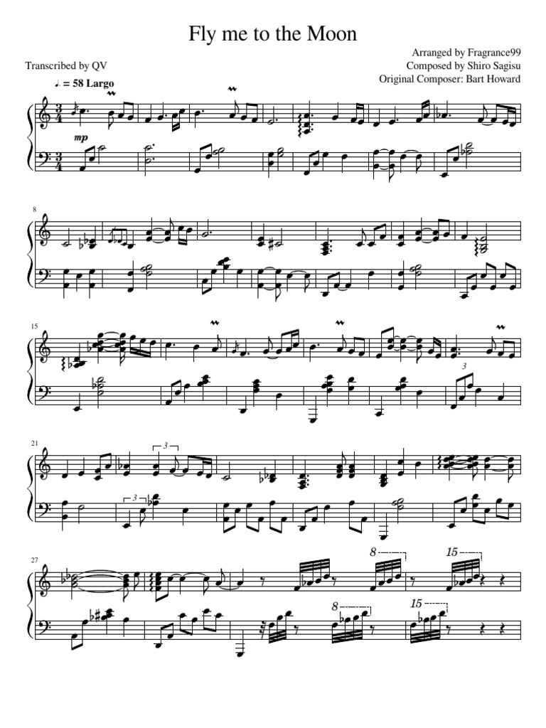 Fly Me To The Moon | PDF | Songs Written | Performing Arts