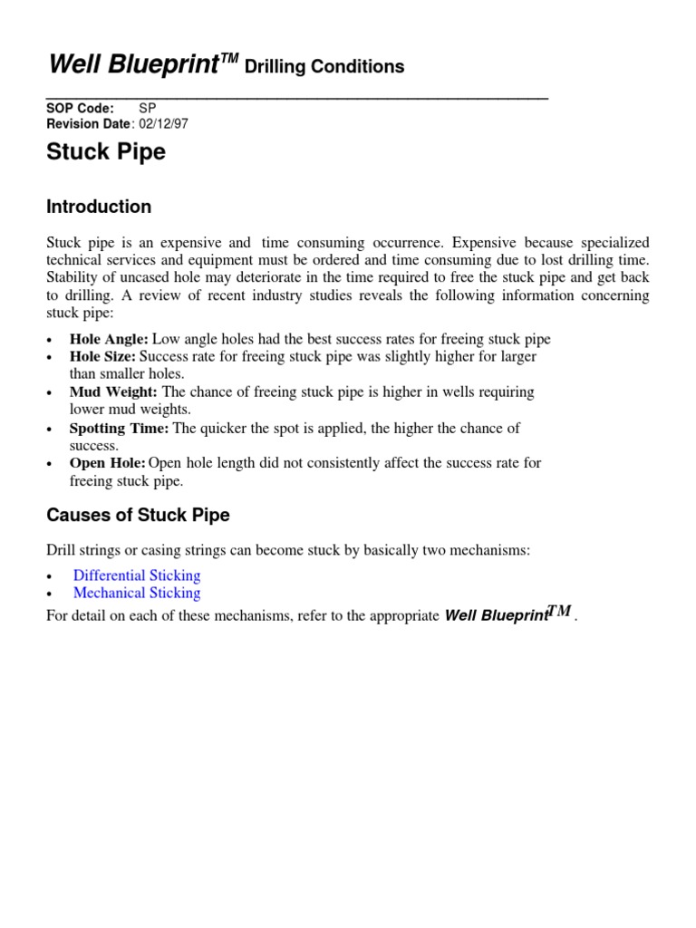 Stuck Pipe | PDF