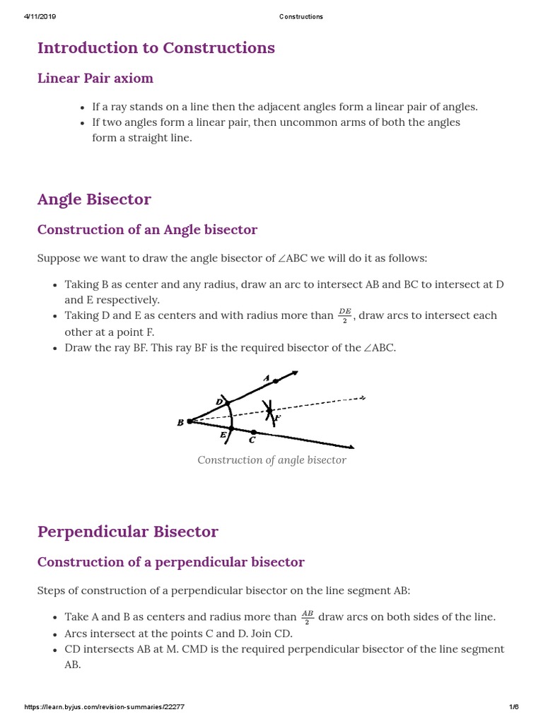Constructions PDF | PDF | Perpendicular | Triangle