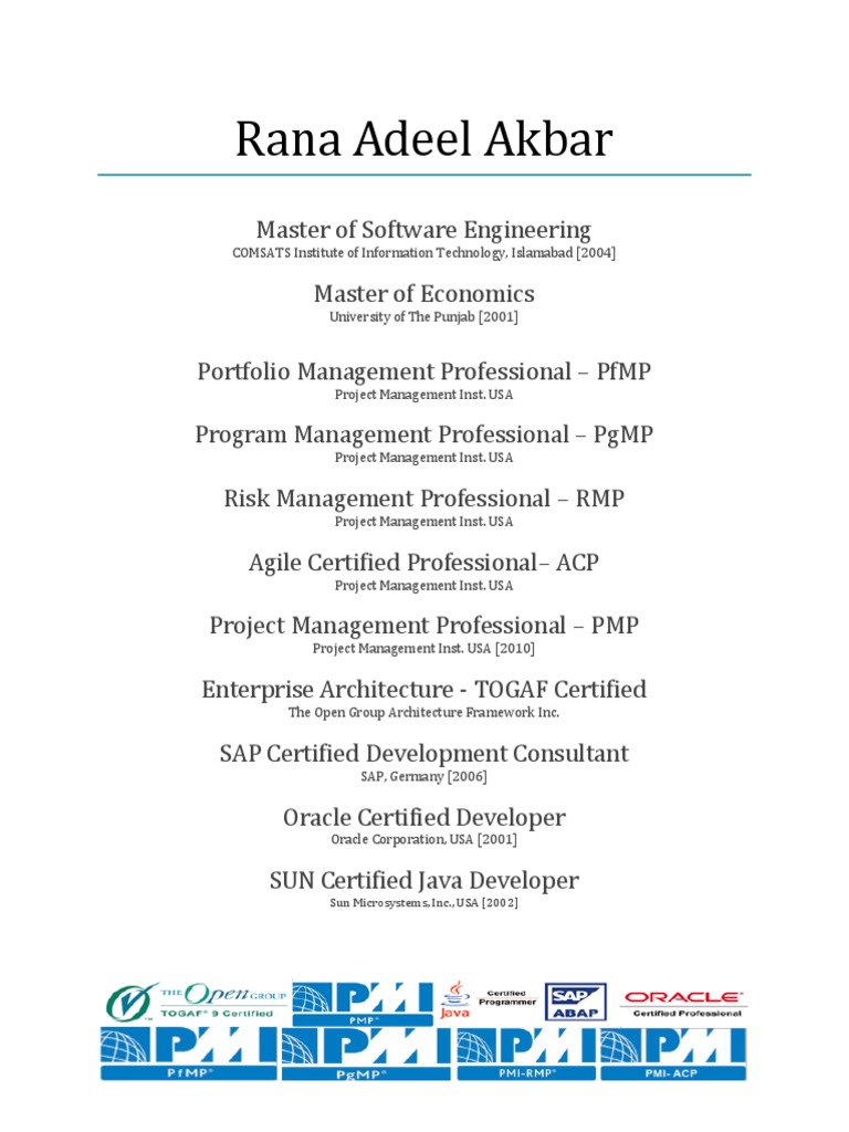 19813rana Adeel Cover Letter & CV | PDF | Software Development | Oracle ...