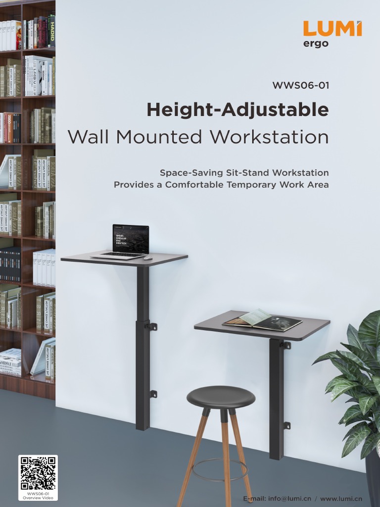 WWS06 01 Height Adjustable Wall Mounted Workstation | PDF | Computing ...
