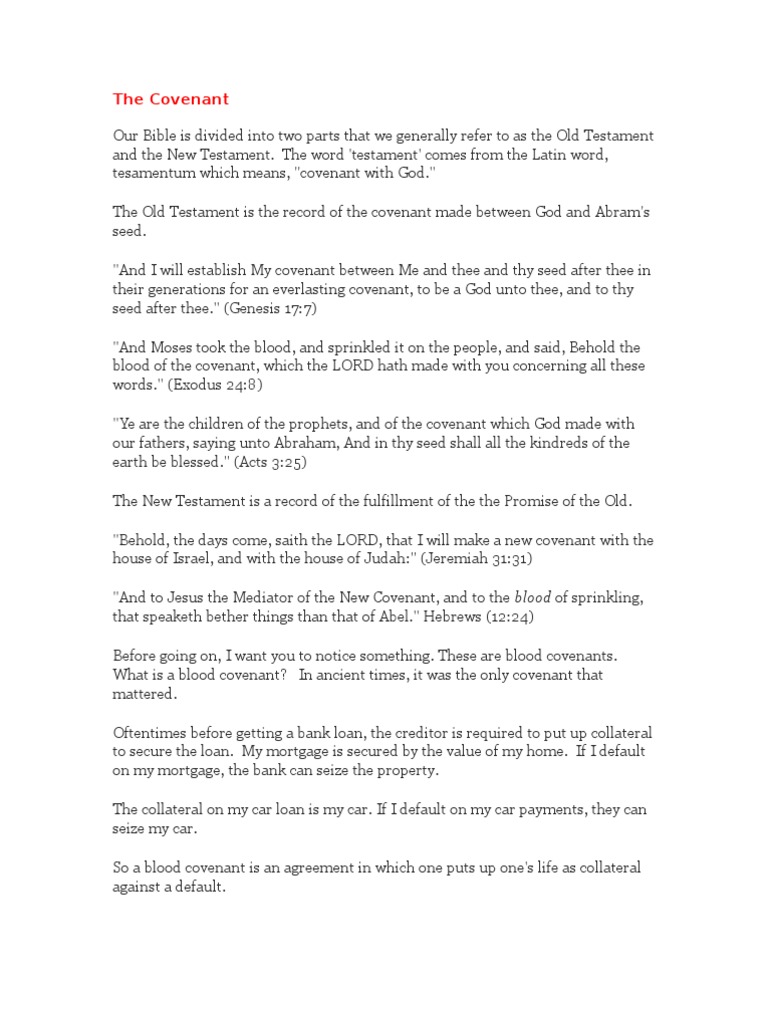 Understanding Biblical Covenants | PDF | New Covenant | Covenant (Biblical)