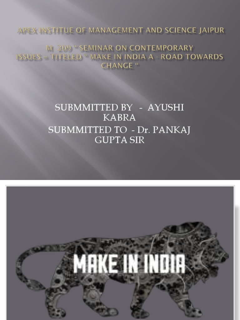 Make in India Project | PDF | Economies | Business