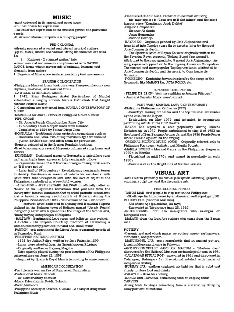 G11 1st Quarter CPAR Reviewer | PDF | Pottery | Philippines