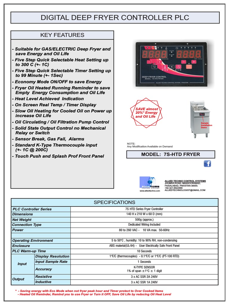 Deep Fryer Controller (7S-HTD) | PDF | Programmable Logic Controller ...