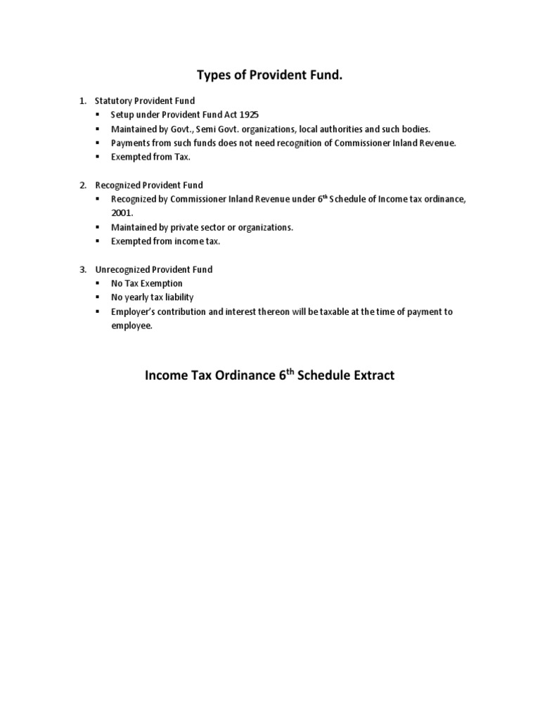 Provident Fund Types | PDF