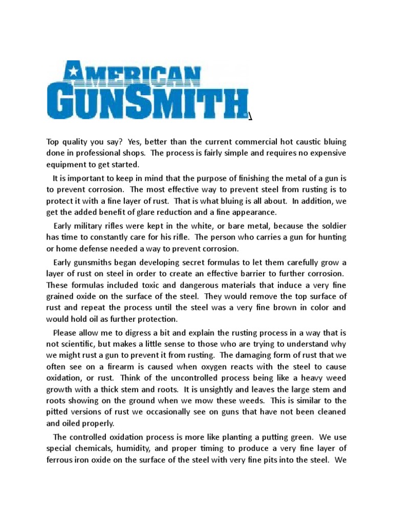 Rust Bluing Tutorial | PDF | Rust | Industrial Processes