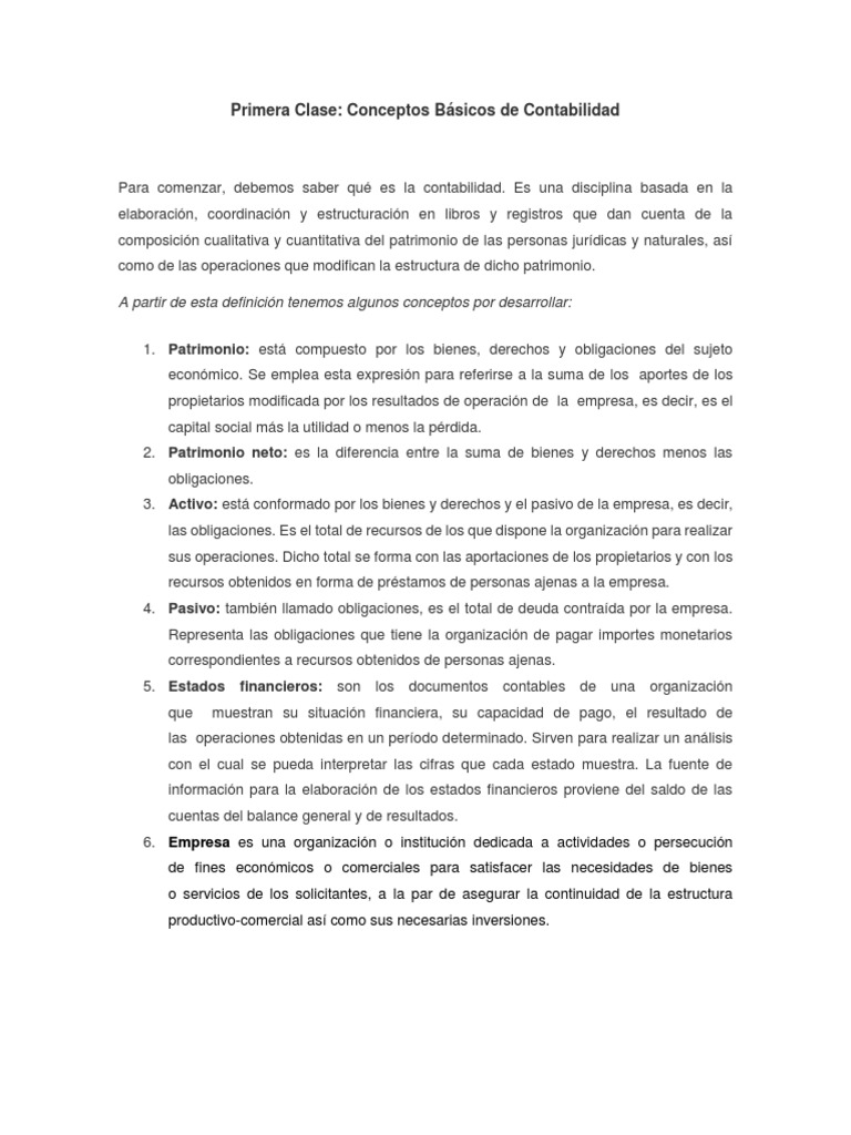 Conceptos Basicos de Contabilidad | PDF | Contabilidad | Economias