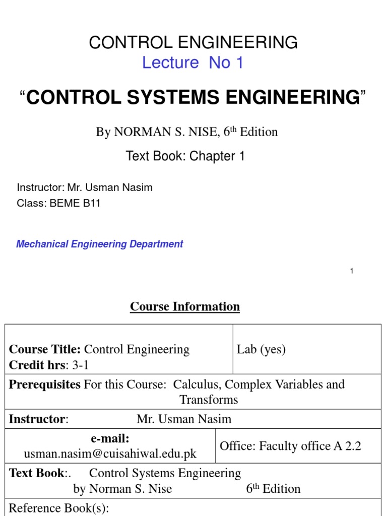 Control Systems Engineering | PDF | Control Theory | Control System