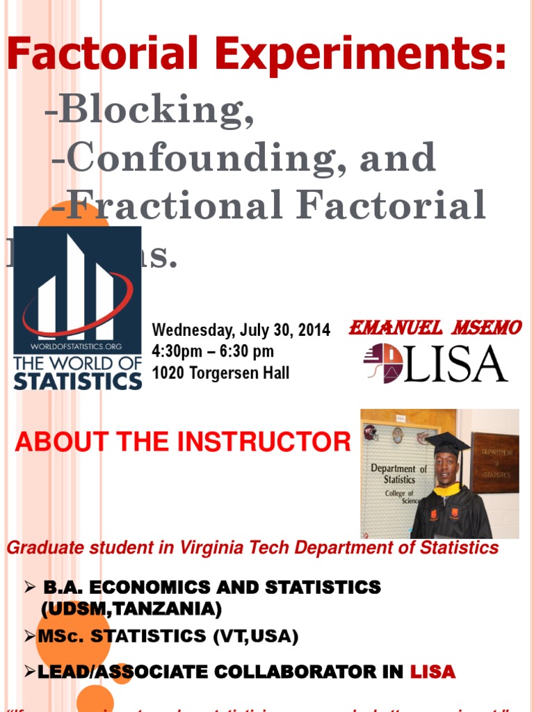 Blocking, - Confounding, and - Fractional Factorial Designs | PDF | Design Of Experiments ...