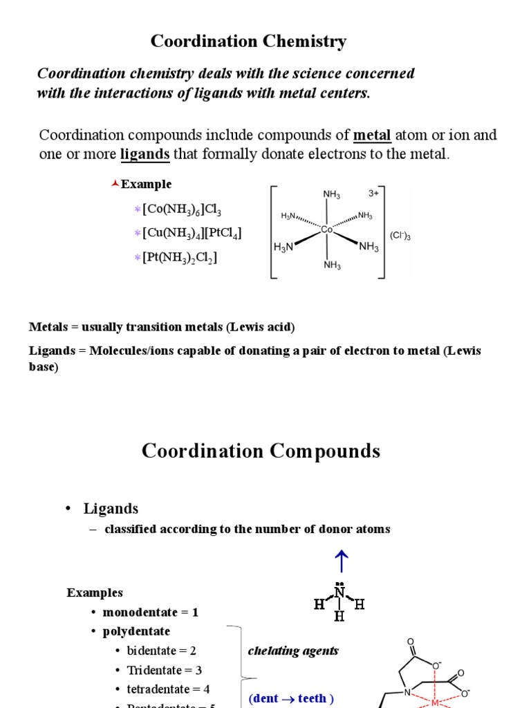Coordination Compounds and Ligands | PDF | Coordination Complex | Ligand
