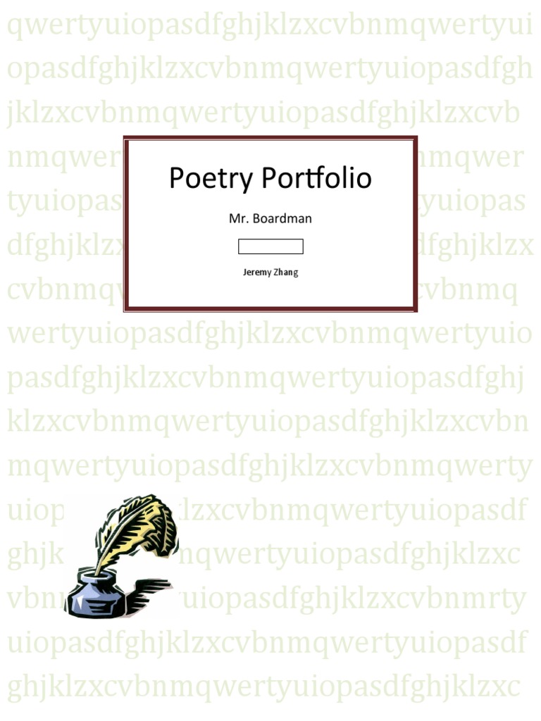 Poetry Portfolio: Mr. Boardman | PDF