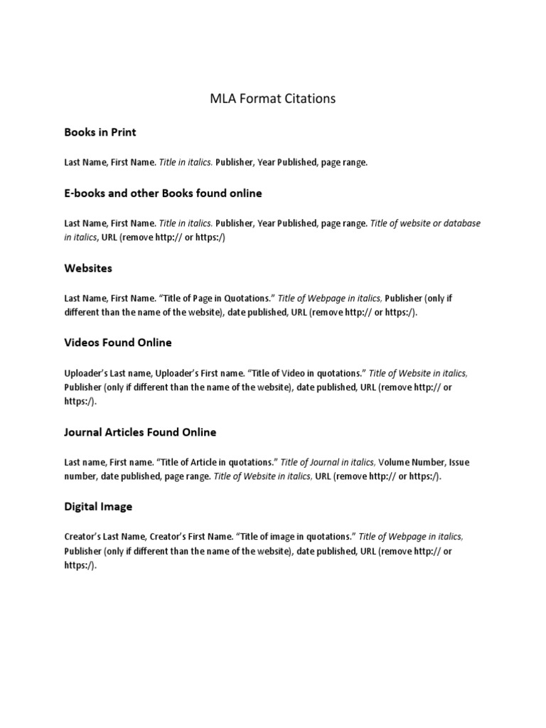 MLA Format Citations: Books in Print | PDF