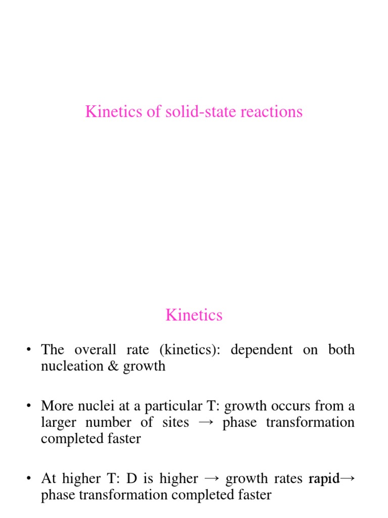 Kinetics of Solid-State Reactions | PDF