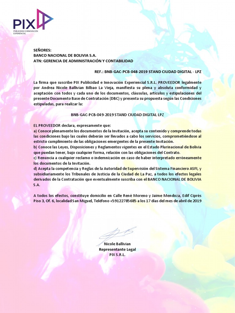 Carta Modelo BNB | PDF | Gobierno | Justicia