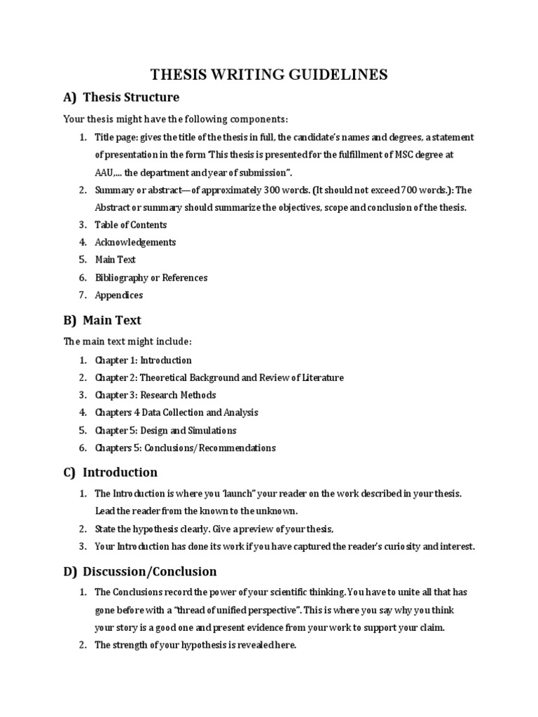 Thesis Writing Guidelines | PDF | Typefaces | Thesis