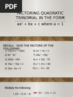 Diamond Method of Factoring | PDF | Factorization | Numerical Analysis