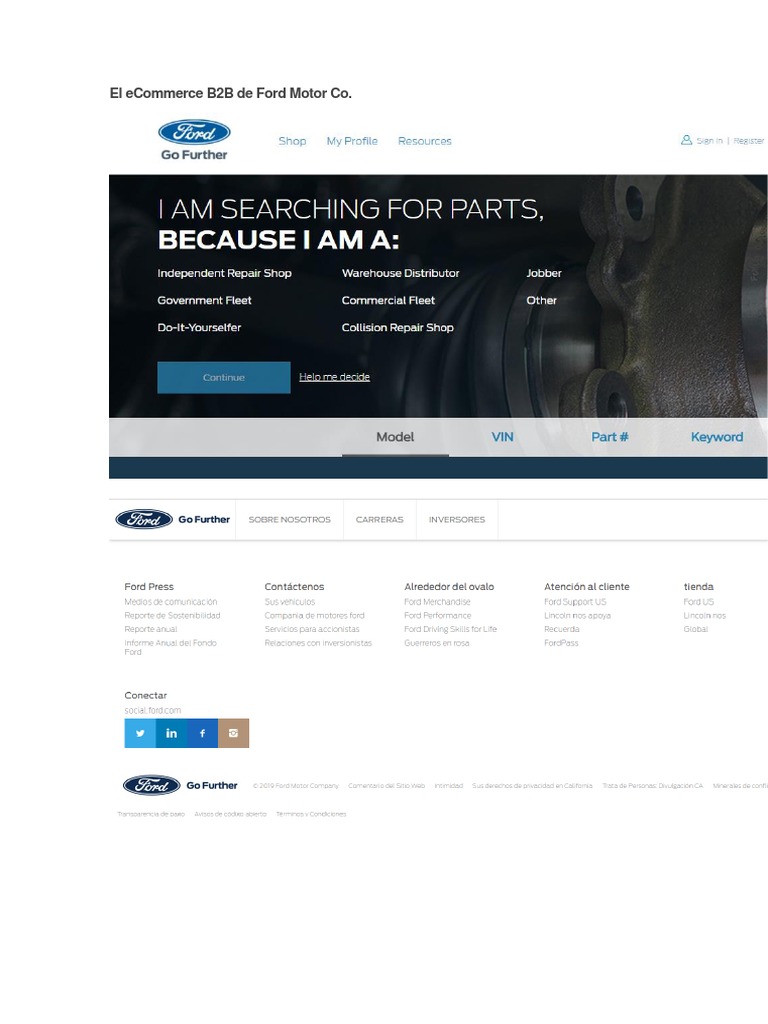 El ECommerce B2B de Ford Motor Co | PDF | Comercio electrónico | Coche