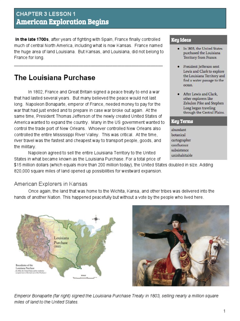 Lesson 1 - American Exploration Begins 1 | PDF | Lewis And Clark ...