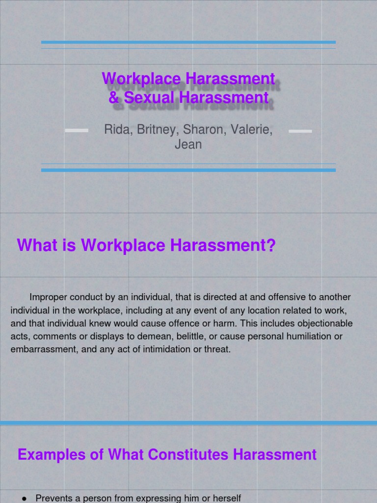 Final Workplace Harassment | PDF | Sexual Harassment | Harassment