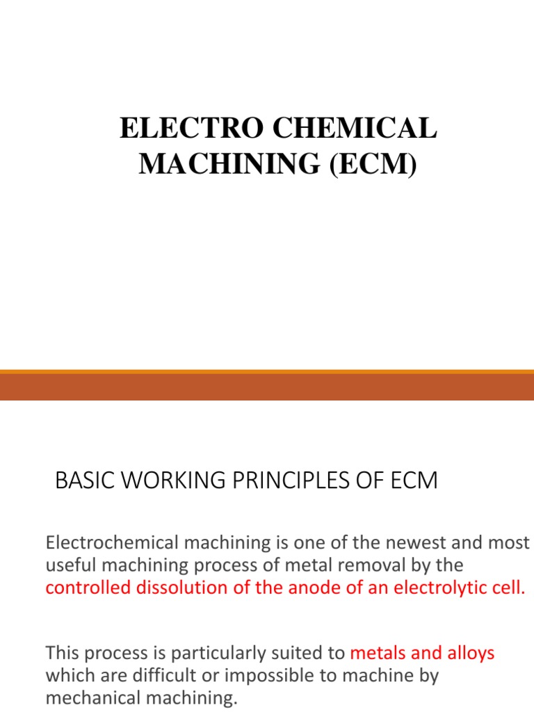 10 Electro Chemical Machining (ECM) | PDF | Cathode | Anode
