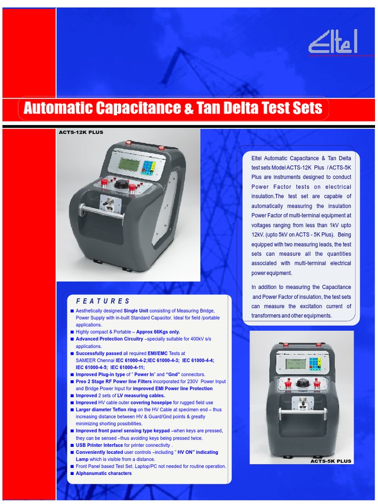 Automatic Capacitance & Tan Delta Test Sets: Acts-12K Plus | PDF ...