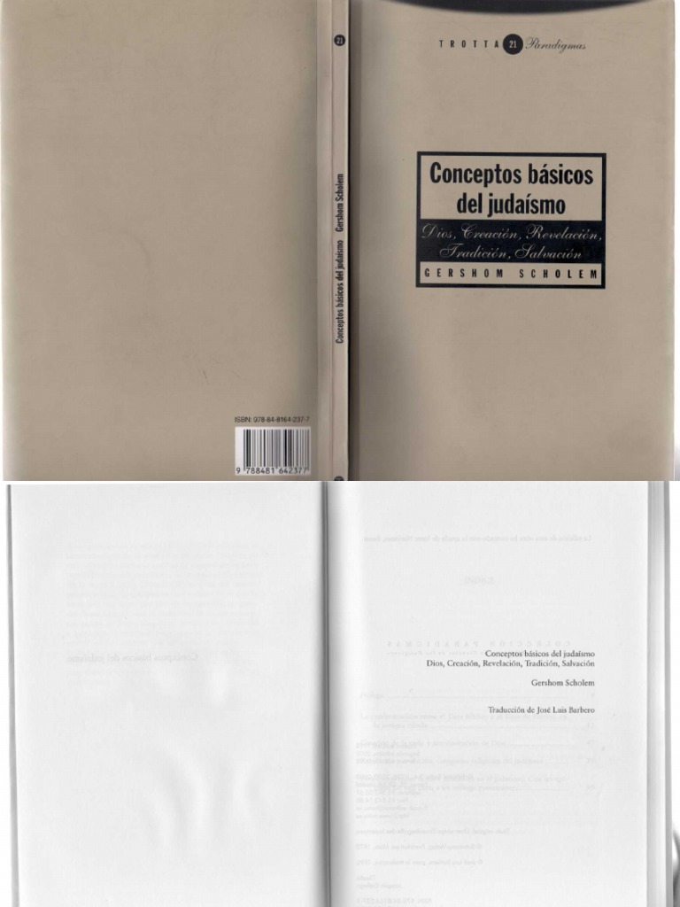 SCHOLEM, Gershom (2008), Conceptos Básicos Del Judaísmo. Dios, Creación ...