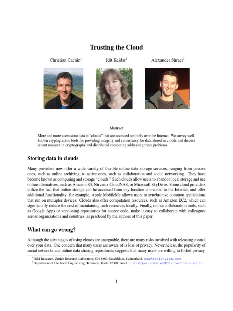 Trusting The Cloud-Jun09 | PDF | Cloud Computing | Computer Data Storage